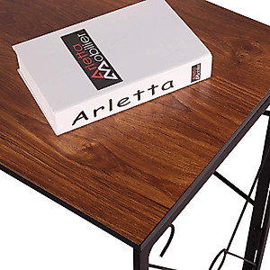 VECELO L Shaped Computer Corner Desk, 59’’x59’’ Large Industrial Home Office Workstation, Multi-Usage Long 2 Person Table, Easy Assembly/Saving Space, Steel Frame&Wooden Grain, Brown