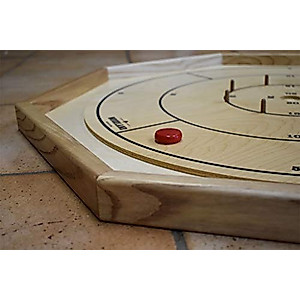 26 Red and Blue Crokinole Discs with a Velvet Pouch (Mini Discs - 1 3/32 Inch Diameter (2.8cm))