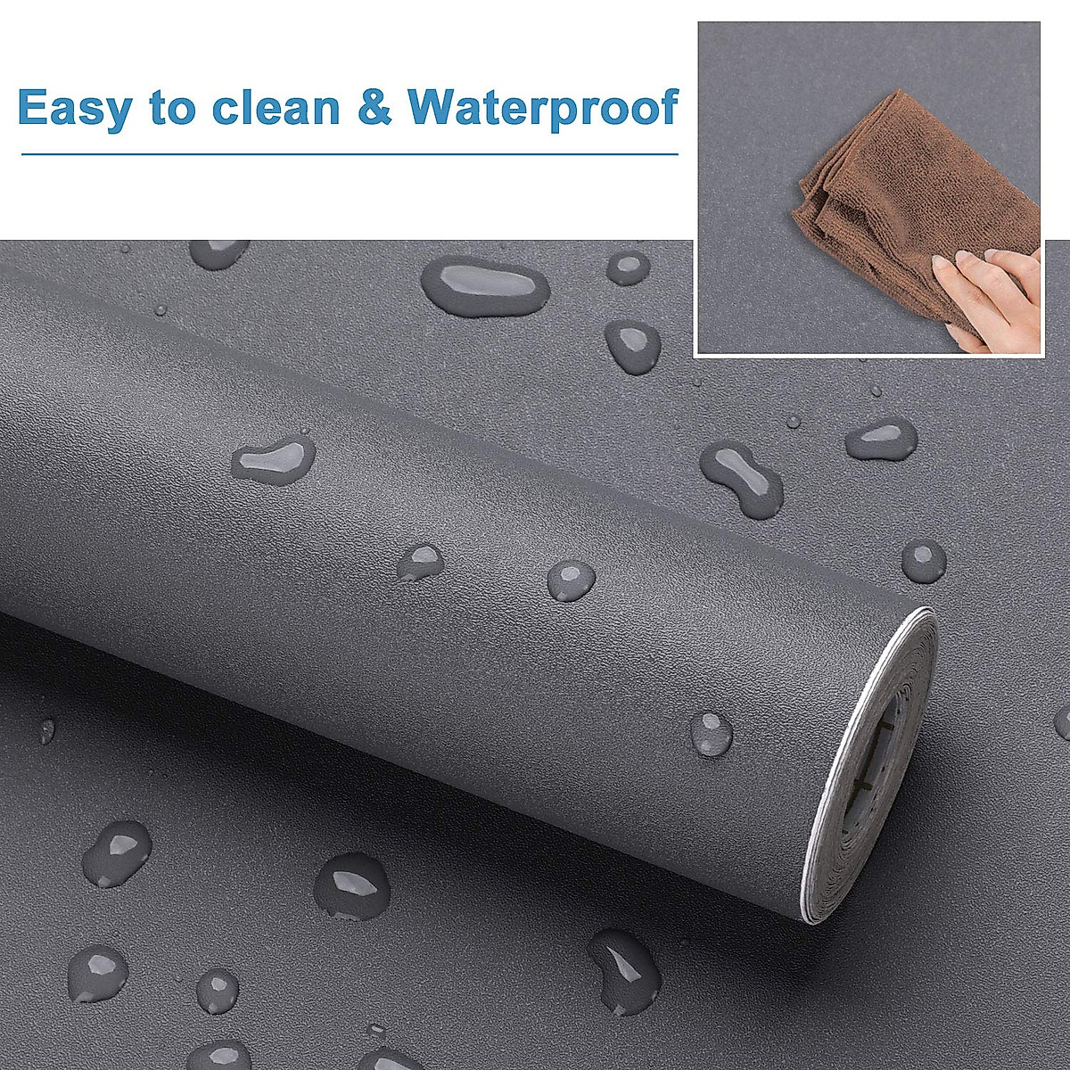 Oxdigi Black Contact Paper Peel and Stick Wallpaper for Shelf Liner Cabinet Table Drawer Door Reform Decorative Thick Self Adhesive Removable Vinyl Film 24 x 196 Inches