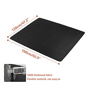 IBVIVIC 4Ft x 5.2Ft Drum Pad Drum Mat Drum Carpet, Tightly Woven Fabric with Non-Slip Grip Bottom, Roll of 21.2 Square Feet, Black