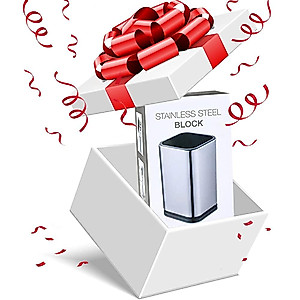 Stainless Steel Kitchen Utensil Holder for Countertop Large Utensil Caddy Organizer Rust Proof & Weighted Base for Stability, Rectangle Utensil Organizer, Cooking Utensil Holder Crock for All Kitchens