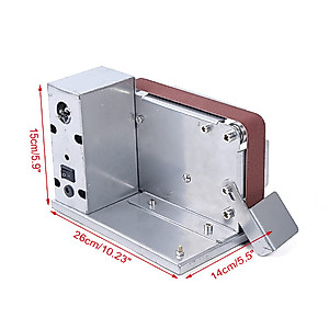 Belt Sanding Grinder Machine 795 Motor Model Mini Belt Sander Knife Sharpener Electric Sanding Belt Machine Mini Belt Sander Polisher 4500~9000rpm for Woodworking, Metal Working, Knife Making