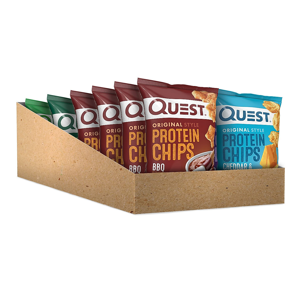 Quest Nutrition Protein Chips Variety Pack (BBQ, Cheddar & Sour Cream, Sour Cream & Onion) and Quest Nacho Cheese Tortilla Style Protein Chips