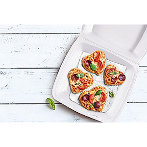 Dart 85HT1R Med Perforated Foam Hinged Container, 8.50 in, White