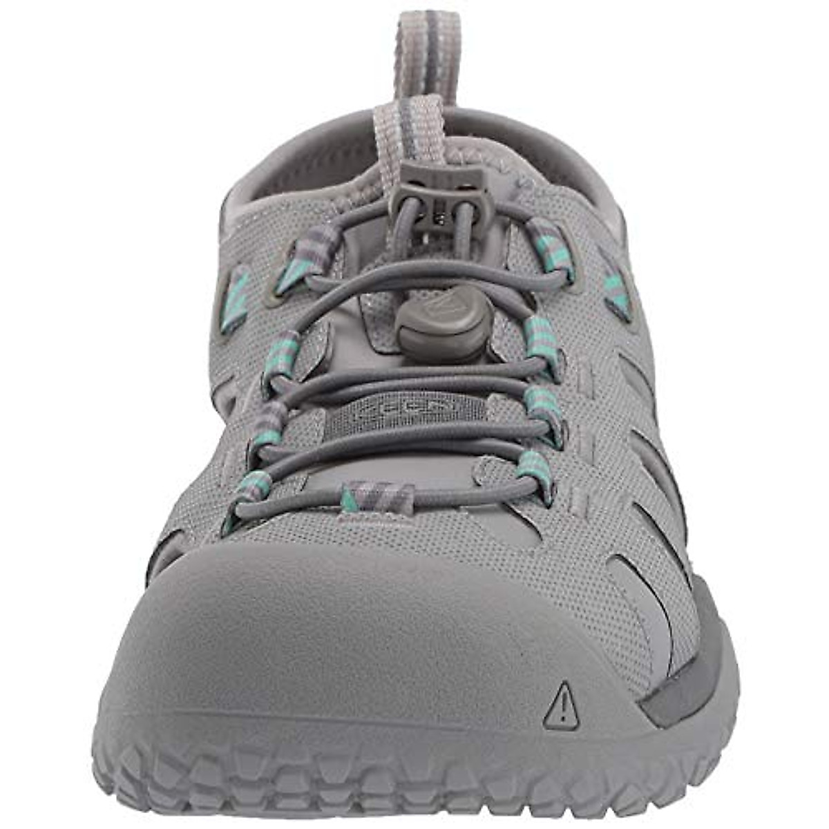 KEEN Womens SOLR High Performance Sport Closed-Toe Water Sandal Shoe, Light Gray/Ocean Wave , 10