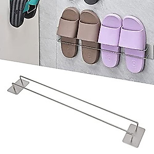 Deosdum Stainless Steel Slippers Rack,Wall Mounted Punch Free Simple Slipper Rack,Slippers Hanger Shoe Rack Shoe Organizer for Hotel Bathroom