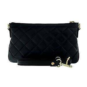 Pierre Cardin Navy Blue Leather Quilted Crossbody Bag for womens