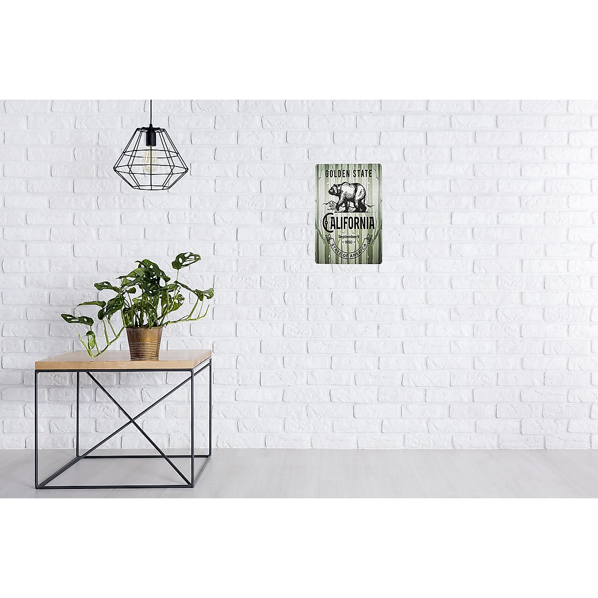 YXZEROS Golden State ALIFORNIA Tinplate Material Decoration Signs Outdoor Garden Terrace Family Courtyard Farmhouse Fun Art Wall Decoration Accessories Home Decoration 8X12