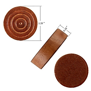 Amerous Thread Wooden Checkers Pieces Nature Wood Backgammon Pieces with Drawstring Bag, 5 Dices Included