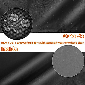 Fire Pit Cover Waterproof Deck Box Covers - Heavy Duty 600D Fire Table Cover Rectangle Patio Outdoor Furniture Cover 44×28 inch, Black