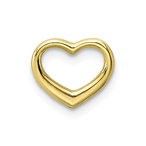 10K Yellow Gold Small Charm Pendant, Mini Floating Heart, High Polish