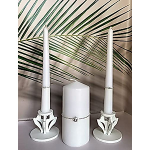 Magik Life Unity Candle Set for Wedding - Wedding Accessories for Reception and Ceremony - Candle Sets - 6 Inch Pillar and 2 10 Inch Tapers - Decorative Pillars White