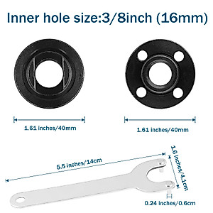 BokWin 7Pcs Angle Grinder Spanner Wrench Flange Nut 5/8 Inch Inner Outer Flange Lock Nut Compatible with Dewalt Milwaukee Makita 193465-4 Bosch Black & Decker Ryobi 4.5" 5" 5/8-11