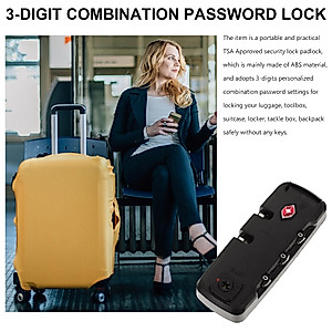 POPETPOP Pirate Accessories TSA007 3 Digits Password Code Suitcase Lock, Rugged Versatile Travel Luggage Code Fixed Lock Padlock for Luggage Case Zipper Suitcase Bag Toolbox Bag Backpack Accessories