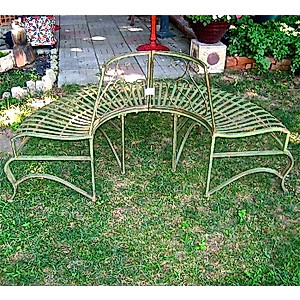 Generic Half Round Tree Bench 30.5"" High- Iron - Antique Green Finish, Large