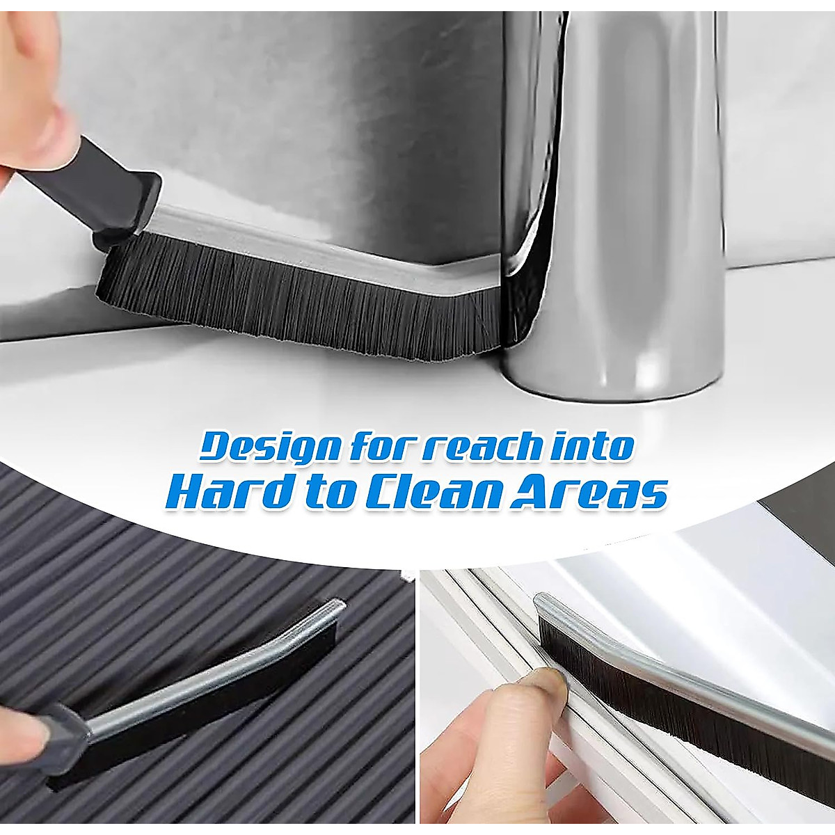 Hard Bristle Crevice Cleaning Brush, Multifunctional Small Cleaning Brush, Scrub Brush for Shower Tile, Gap Cleaning Brush for Kitchen, Bathroom & Household Use, Grout Cleaner, Toilet Brush