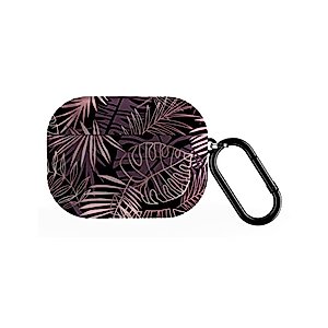 Flower Case Compatible with Apple AirPods Pro Floral, Leaf Smooth Design Cute Kawaii Protective Case Anti-Fall Headphone Case for Airpod Pro Case (AirPods Pro, Rose Gold Leaf)
