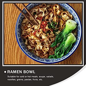 Luxshiny Blue White Porcelain Bowl Chinese Ceramic Bowl Asian Bowl Serving Bowls for Noodle Soup Salad Pasta Rice Porridge Fruits Udon Soba Phos 8inch