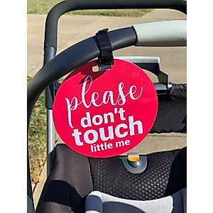 THREE LITTLE TOTS – Pink Please Don't Touch Baby Car Seat Sign or Stroller Tag - CPSIA Safety Tested