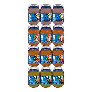 Gerber 3rd Foods Jar Variety Pack - 3 Jars of Banana Blueberry Rice Pudding, 3 Jars of Pasta Marinara, 3 Jars of Pasta Primavera, 3 Jars of Garden Veggies & Rice - 6 OZ Jars (12 CT)