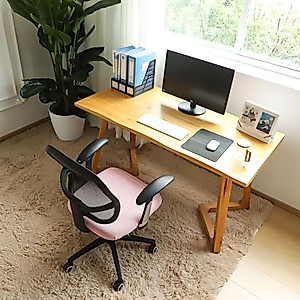 FORCHEER Office Desk Chair Seat Covers Jacquard Fabric Computer Chair Seat Cushion Slipcovers-Pink