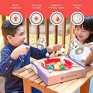 MEandMine Healing Lab- Science Kit - Immune System, Magnetic Fishing Game- Fish Out Germs Sensory Toys- Learning & Education Toys for Kids 4-7 - STEM Toy