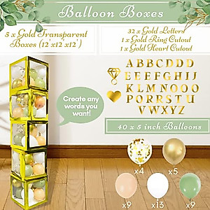 215 PC Bridal Shower Decorations Kit - Includes Balloon Arch & Boxes, A-Z Letters & More - Ideal for Sage Green Bachelorette Party, Olive Engagement and Wedding Shower