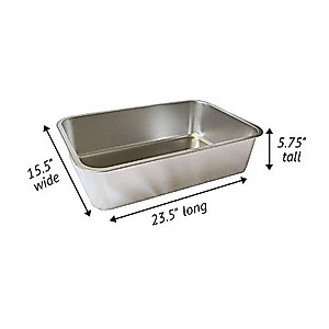 Midlee Stainless Steel Cat Litter Box- XL Size- 23.5" x 15.5" x 5.75"