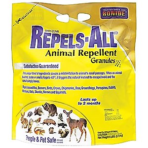 Bonide Repels-All Animal Repellent Granules, 6 lbs. Ready-to-Use Deer & Rabbit Repellent, Deter Pests from Lawn & Garden