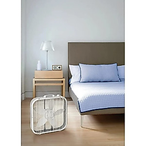 HOLMES 20-Inch Classic Box Fan with 3 Speeds (White) B20200 (Renewed)