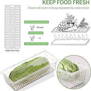 SILIVO Food Storage Containers for Fridge (3 Pack) - 1.5L Produce Saver Containers for Refrigerator with Removable Drain Tray Keep Fresh for Produce, Fruits and Vegetables