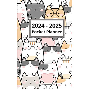 2024-2025 Pocket Planner: 2 year Pocket Calendar January 2024 to December 2025 | Cats Cover