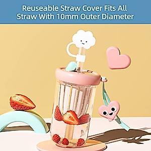 Raymall Silicone Spill Proof Stopper 8pcs, Straw Topper Tumbler Accessories with 2 Round Leak Stopper, 2 Square Spill Stopper and 4 Straw Covers Cap for Stanley Cup 40oz/30oz 1.0 Version Straw Cover