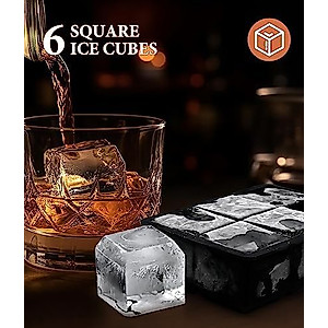 Dclobtop Ice Cube Trays and Ice Molds, Silicone Ice Cube Molds for Freezer with Lid, Diamond & Sphere Ice Ball Maker & Square Ice Cube Maker for Whiskey, Cocktails and Homemade, Reusable