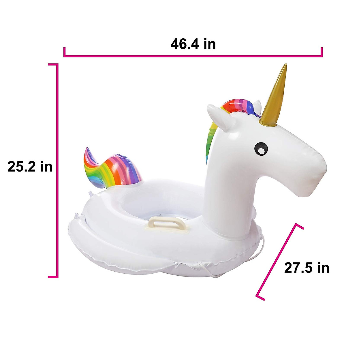 MorTime Baby Pool Float Unicorn Inflatable Swimming Ring Seat, 30" Unicorn Swim Float for Kids Toddlers Babies 1-6 Years
