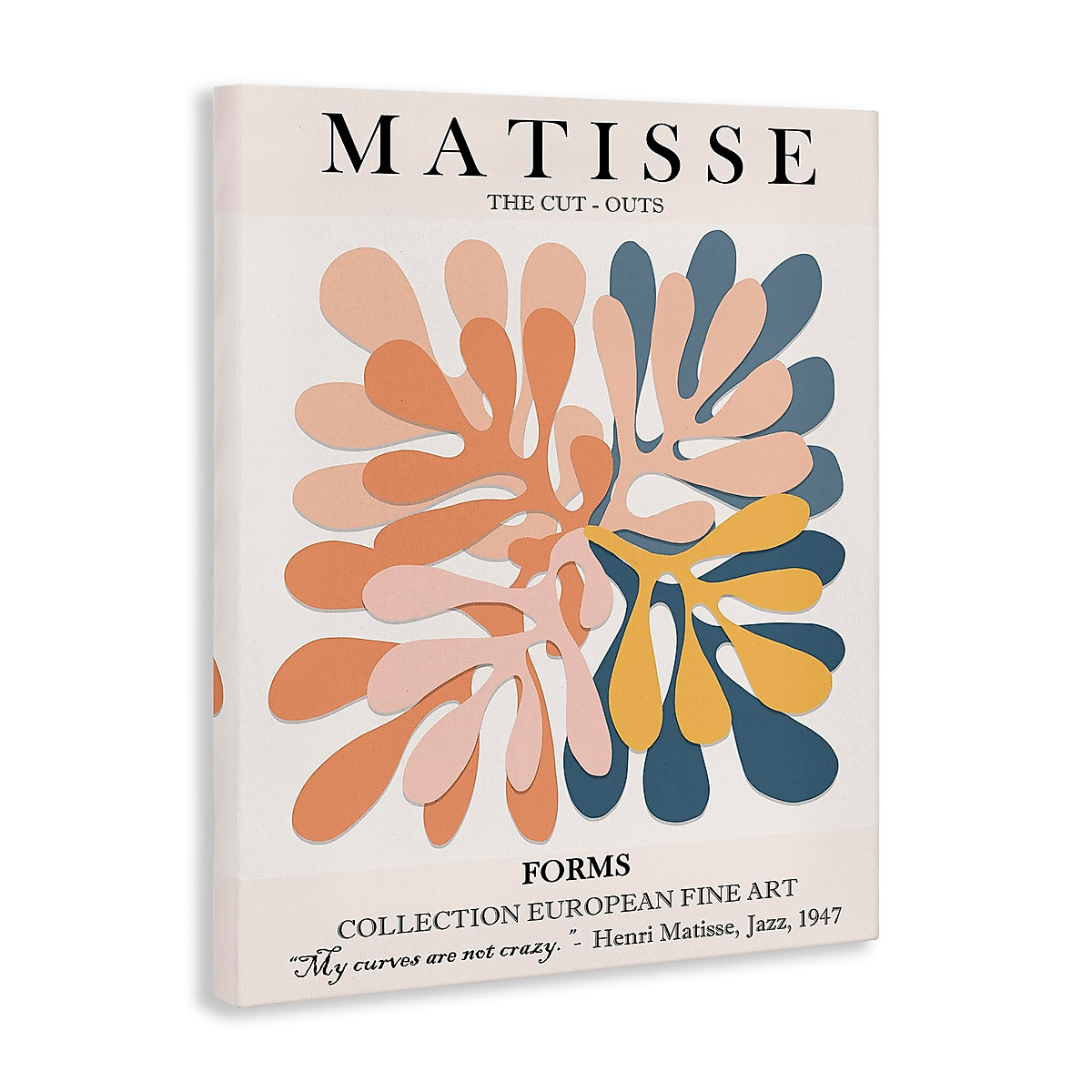 Stupell Industries Classical Matisse Painting Cut Out Forms Traditional Abstract, Designed by ROS Ruseva Canvas Wall Art, 24x30, Orange