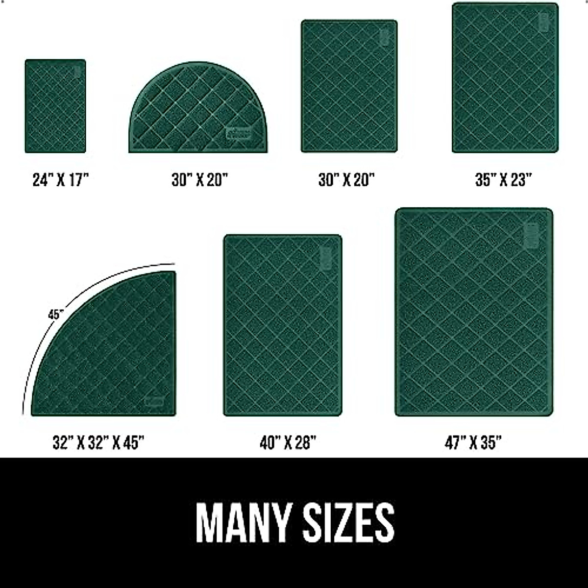 GORILLA GRIP Cat Litter Box Mat, Water Resistant Kitty Litter Trapping Mat, Textured Backing, Easy to Clean, Less Waste and Clean Floors, Kitten Supplies for Indoor Cats, Soft on Paws, 30x20 Green