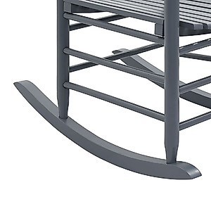 WEHUOSIF Rocking Chair with Curved Seat,Porch Chair,Camping Rocker,Wooden Rocking Chair,Retro Rocking Chair,Coffee Chair,Garden Rocking Chair,for Balcony, Porch, Backyard,Gray Poplar Wood