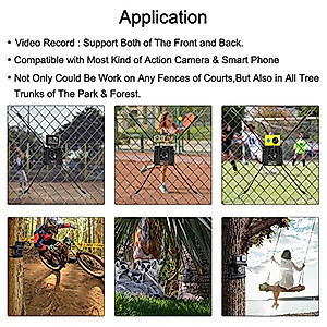 Taisioner Fence Mount Clamp Tree Rope Buckle Compatible with GoPro AKASO DJI Action Camera and Smart Phone Video Record Accessories for Mountain Biking Basketball Baseball Football Tennis Soccer