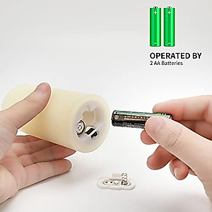 Baleid Flameless Candles Battery Operated 4" 5" 6" 7" 8" 9" Set of 9 Ivory White Real Wax Pillar LED Candles with Remote Control, Cycling 24 Hours Timer