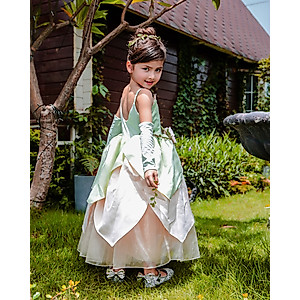 TYHTYM Princess Costumes Little Girls Dress Up Fancy Halloween Christmas Party (Tiana, 4-5T)