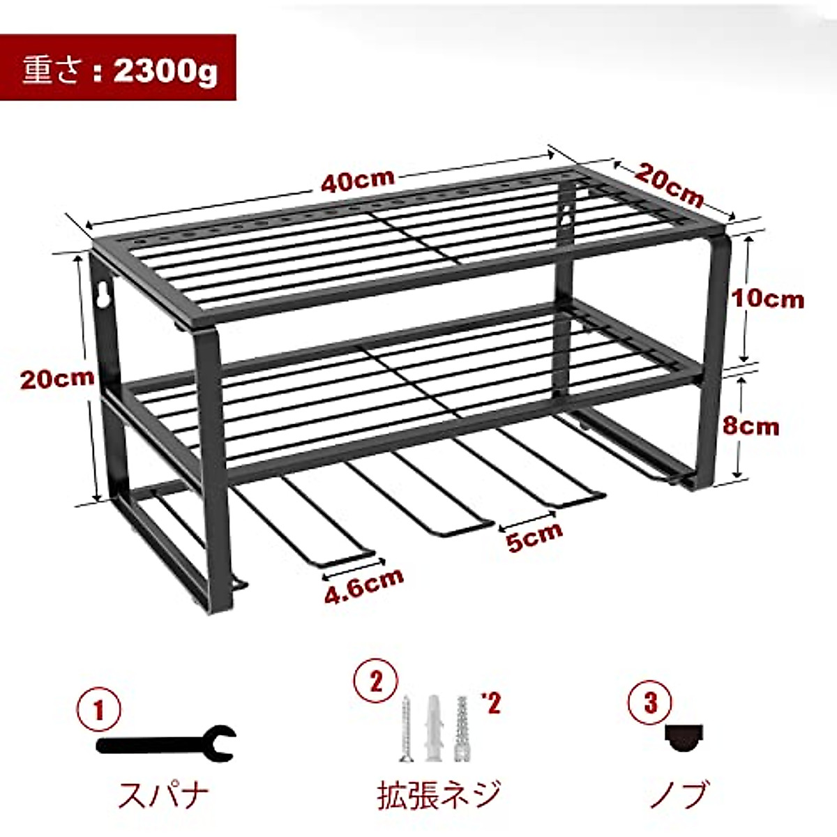 MYLOLF Metal Rack Wall Mount for Garage, Warehouse, Workshop