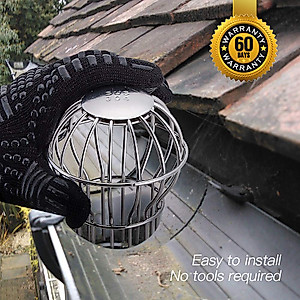 Gutter Guard 2 Inch 304 Stainless Steel Filter Strainer Fits for 1.7" ~ 2.6" Round Downspout, Stops Leaves Seeds and Other Debris Gutter Cleaning Tool – 4 Pack