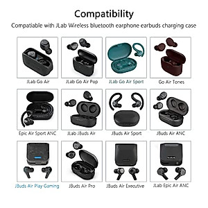 USB Wall Charger Adapter & Extension Charging Cable Cord for JLab Go Ai Pop/Sport, JLab Epic Air an/Sport ANC, JLab JBuds Air/Sport/Executive/ANC/Play Gaming/Pro Wireless Bluetooth Earbuds Case