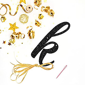 Dalaber Gold & Black Glitter Happy Birthday Banner - Funny Birthday Party Decoration for Adults Men Women - Happy 21st,30th, 40th, 50th Birthday Party Supplies