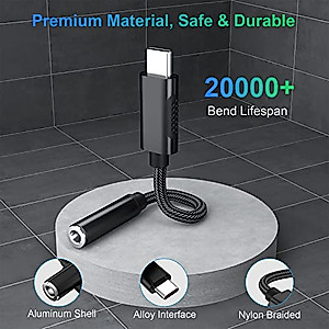 COOYA USB C to 3.5mm Audio Adapter for iPone 15 Pro Max iPad 10th Google Pixel 8 7 Headphone Adapter Type C to Aux Dongle Stereo Earphone Connector for Samsung S23 FE S22 S21 Fold Flip5 A54 OnePlus 11