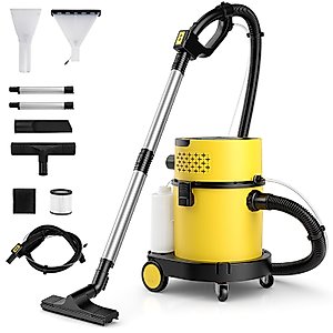 COSTWAY Wet Dry Vacuum Cleaner, 4-in-1 Portable Carpet & Upholstery Cleaner Machine with 5.5 Peak HP & 17 KPA Max Suction, Shampoo Vac Cleaner with Attachments for Floor, Stair, Sofa, Car, Gap