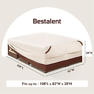 Bestalent Patio Furniture Set Covers Waterproof, Outdoor Table and Chair Covers Rectangular, Fits up to 108"L x 82"W x 28"H