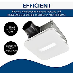 Broan-NuTone AR110LKVV SurfaceShield Vital Vio Powered Exhaust Vent LED White Light & Violet Light, 110 CFM, White