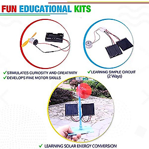 4 in 1 Solar Power & Electric Motor STEM Kits,Science Experiment Projects for Kids Beginners,Electronic Assembly Solar Powered Toy Kit,DIY Educational Engineering Experiments for Boys and Girls